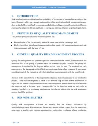 Risk Based Thinking - RMSP "RISK MANAGEMENT SYSTEM PROCESS" | PDF