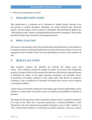 Risk Based Thinking - RMSP "RISK MANAGEMENT SYSTEM PROCESS" | PDF