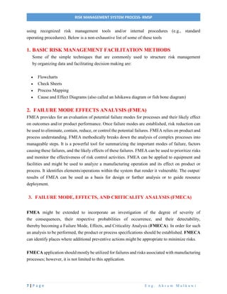 Risk Based Thinking - RMSP "RISK MANAGEMENT SYSTEM PROCESS" | PDF