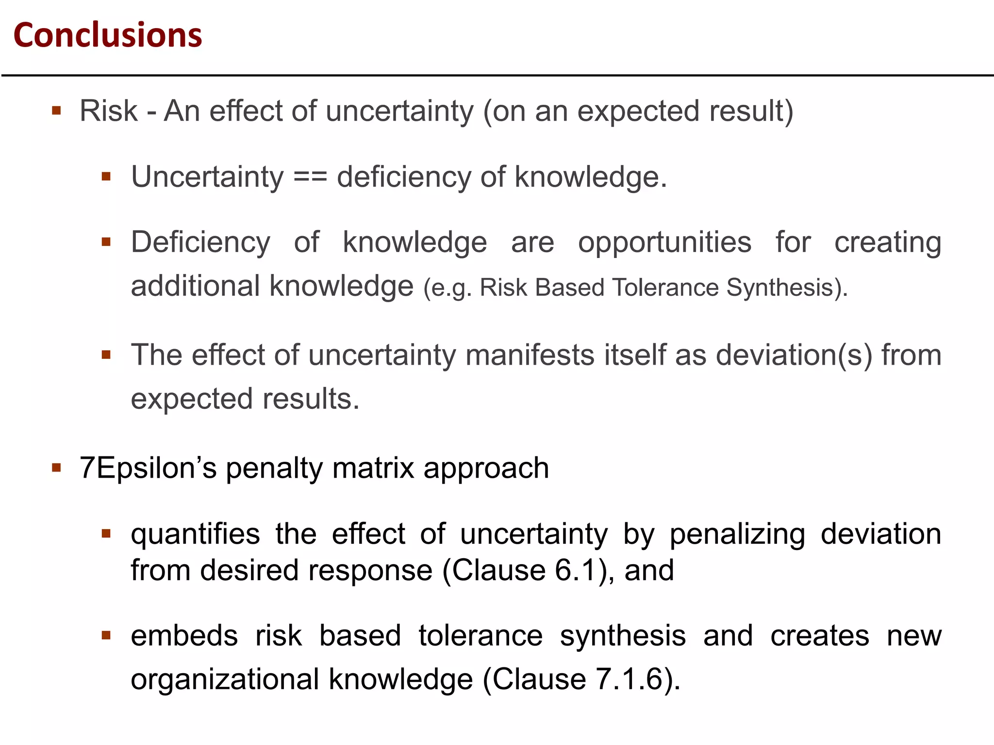 7Epsilon Risk Based Thinking - ASQ International Conference on Quality ...
