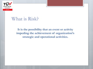 Risk Based Thinking for the integrated Management System ISO 9001 - ISO ...