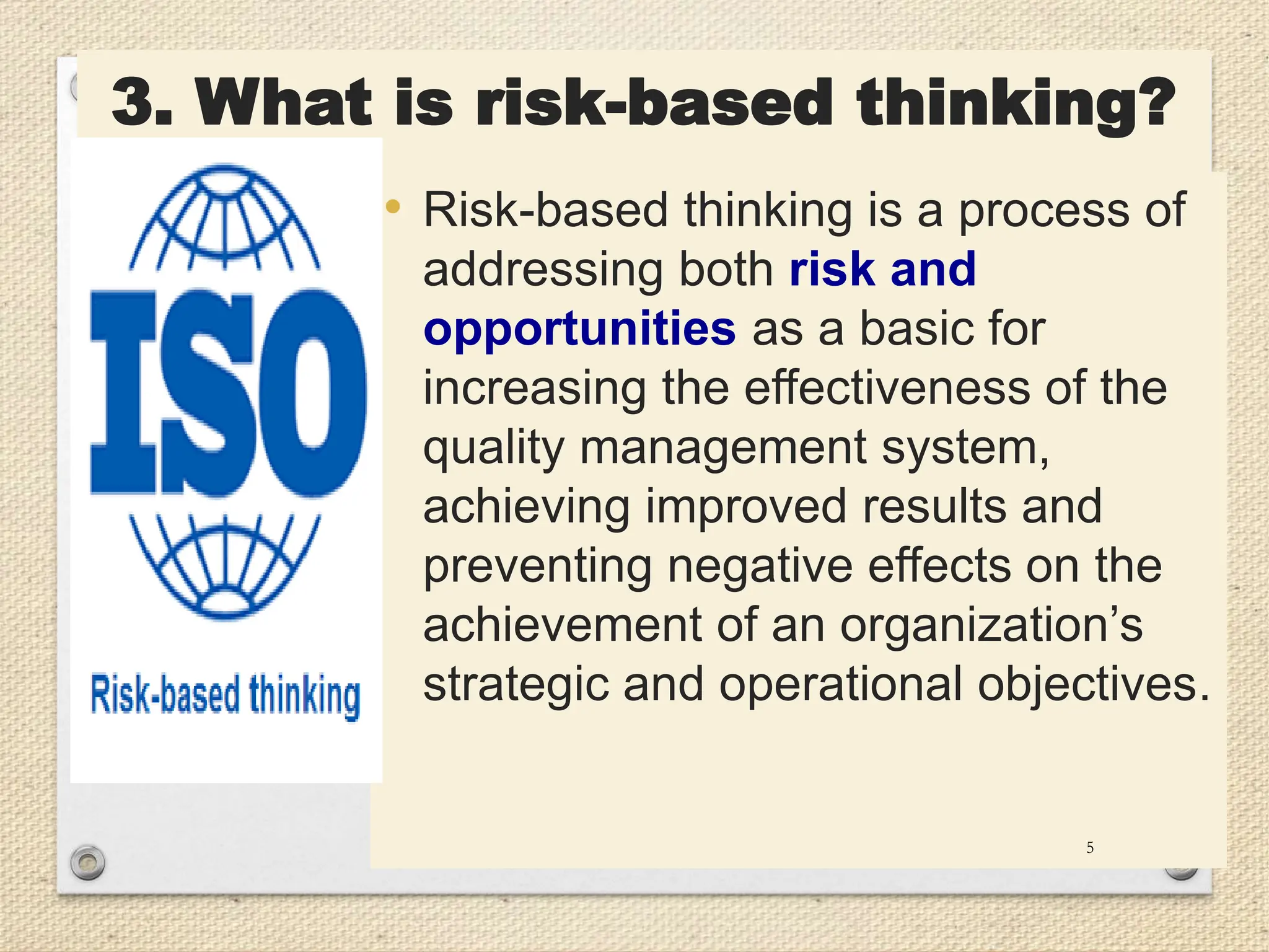 RISK BASED THINKING IN ISO 9001 2015.pptx | Business | Business and Finance