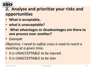 Risk based thinking in ms iso 9001 2015 | PPTX