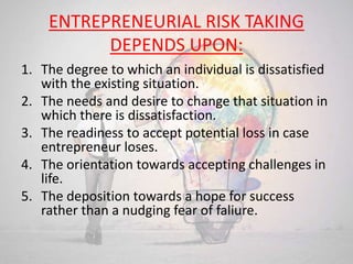 RISK BEARING AND MANAGEMENT IN ENTREPRENEURSHIP | PPTX