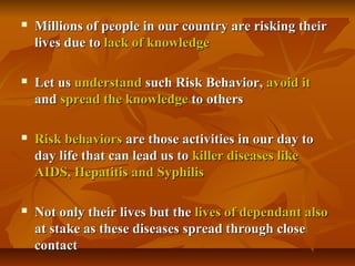 Risk behaviours ppt | PPT