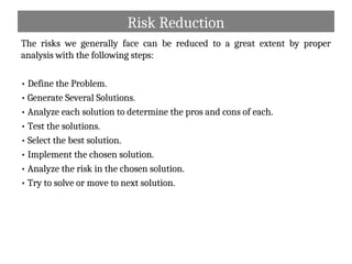 Risk benefit analysis & Reducing Risk.ppt