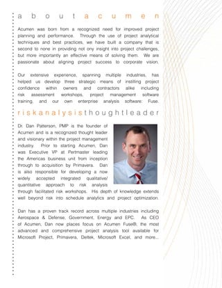 Acumen Risk Workshops Overview | PDF | Business | Business and Finance