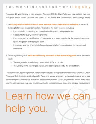 Acumen Risk Workshops Overview | PDF | Business | Business and Finance