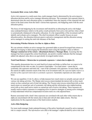 Risk Budgeting & Manager Allocation | PDF