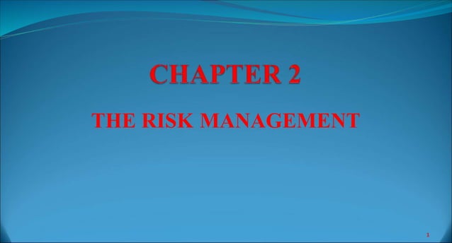 Risk managmet chapter2 | PPT | Business Accounting & Finance | Business