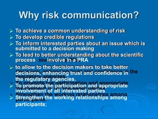 Risk communication Introduction & application | PPTX