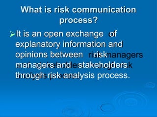 Risk communication Introduction & application | PPTX | Business ...