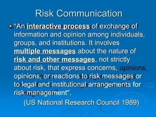 Risk communication Introduction & application | PPTX