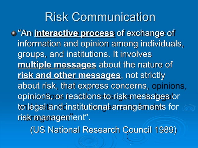 Risk communication Introduction & application | PPT