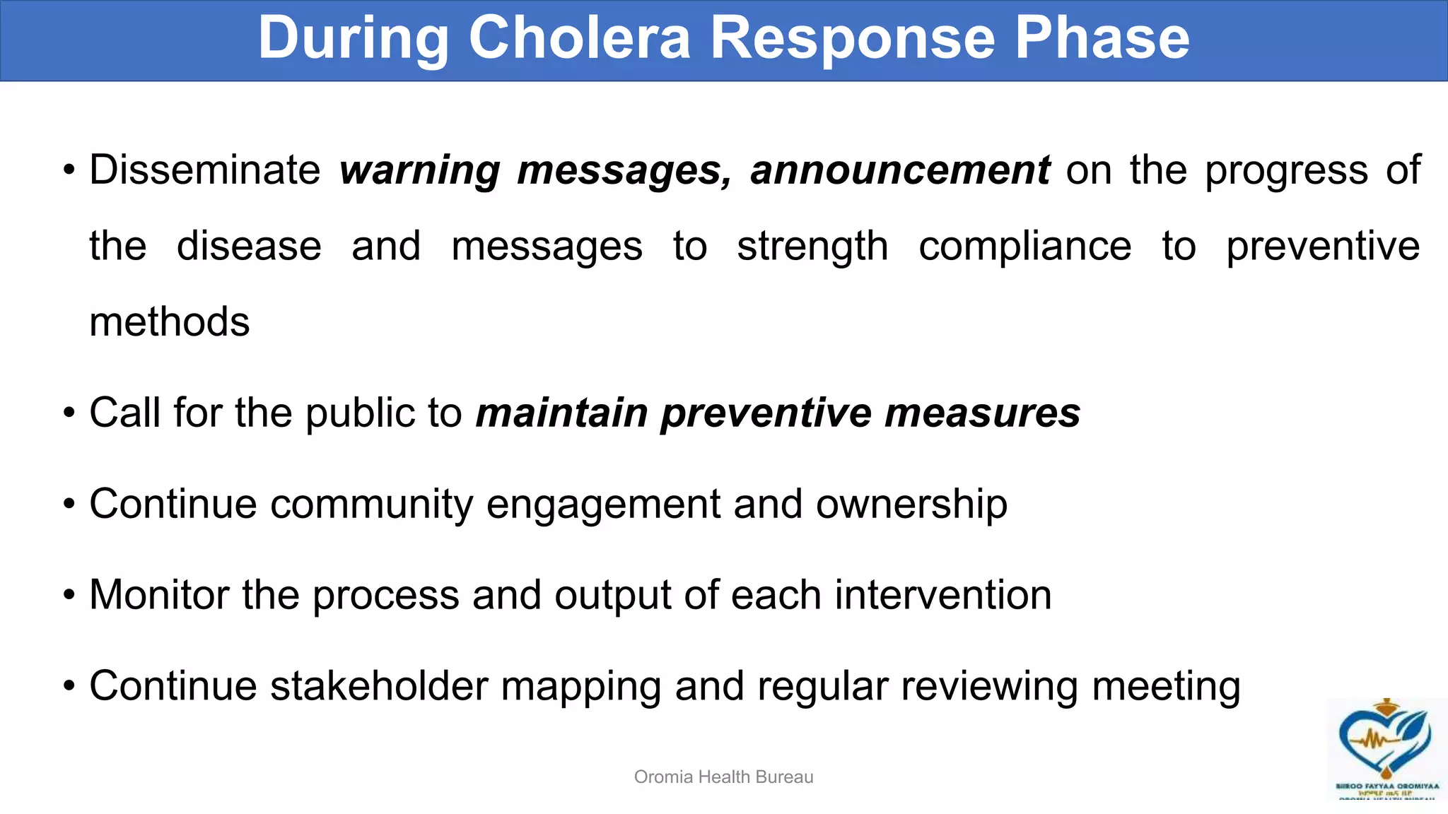 Risk Communication and Community Engagement in response to Cholera ...