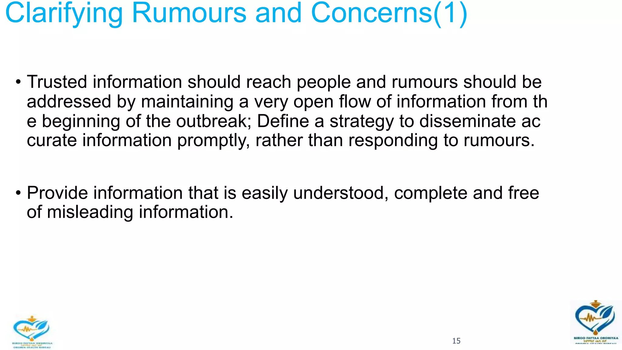 Risk Communication and Community Engagement in response to Cholera ...