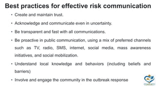 Risk Communication and Community Engagement in response to Cholera ...