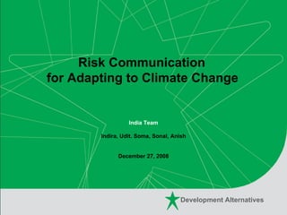 Risk Communication For Adapting To Climate Change | PPT
