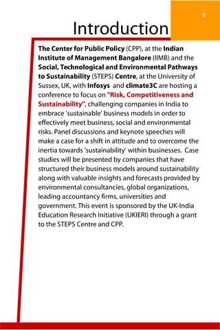 Risk competitiveness and sustainability - programme | PDF