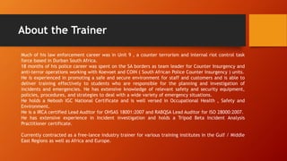 Risk Control Specialist Profile | PPTX