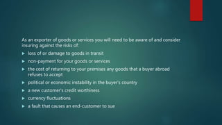 Risk covering documents for export and import business (International ...