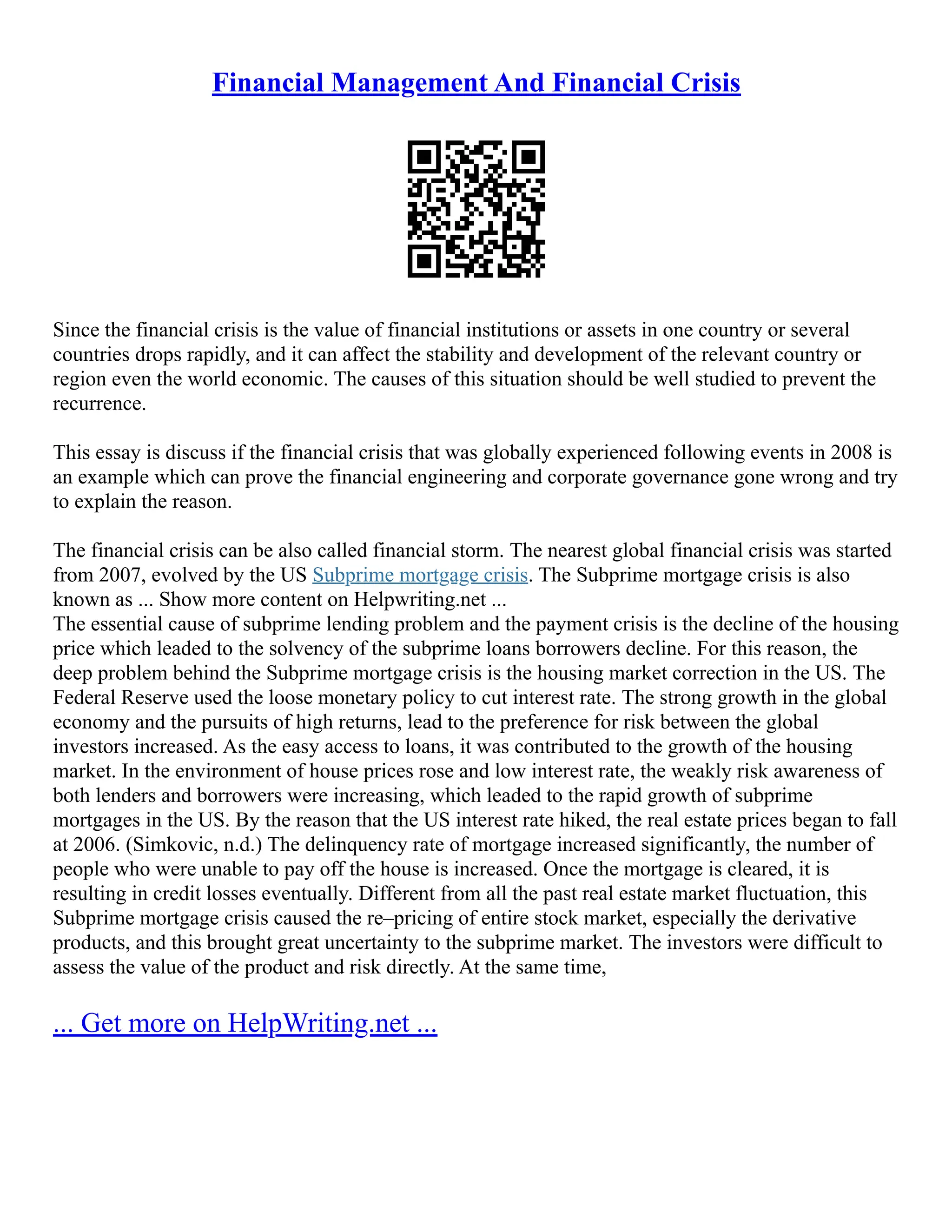 Risk, Crisis And Disaster Management | PDF