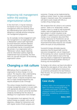 Risk culture - IRM PROTIVITI | PDF