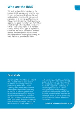 Risk culture - IRM PROTIVITI | PDF