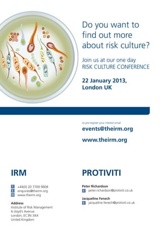 Risk culture - IRM PROTIVITI | PDF