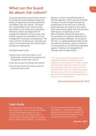 Risk culture - IRM PROTIVITI | PDF