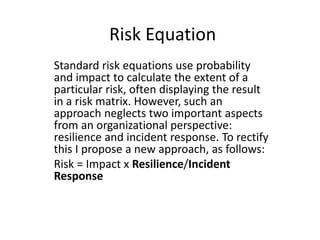 Risk Equation | PPT