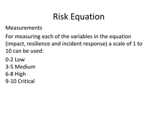 Risk Equation | PPT