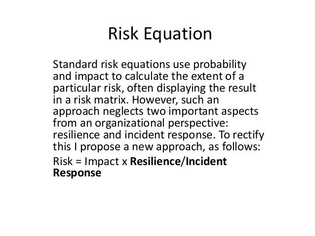 Risk Equation