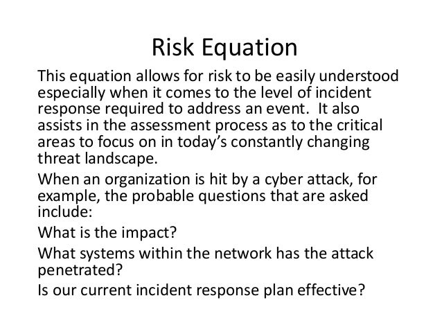 Risk Equation