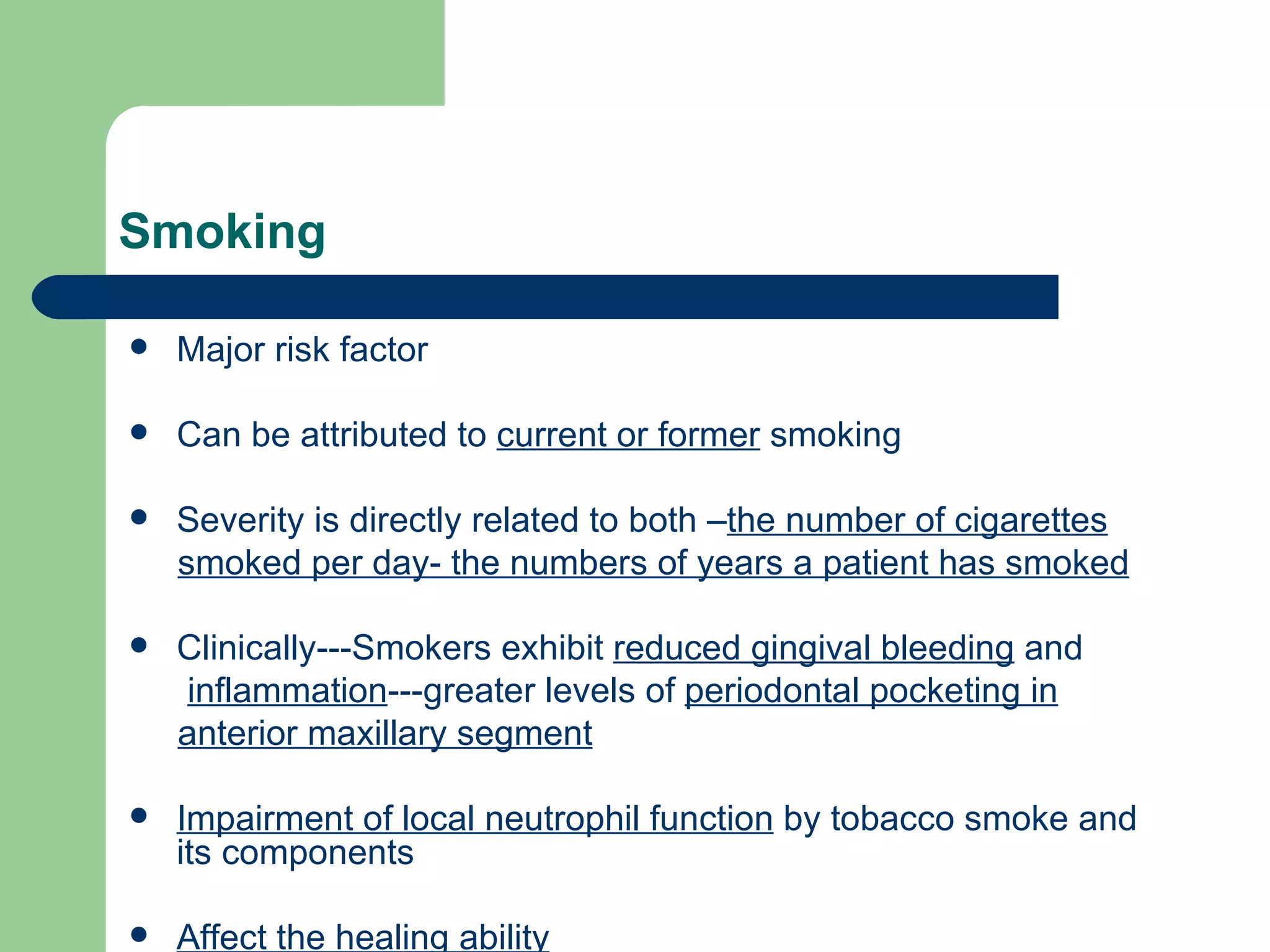 Risk factors in Periodontal Disease | PPT