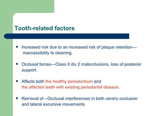 Risk factors in Periodontal Disease | PPT