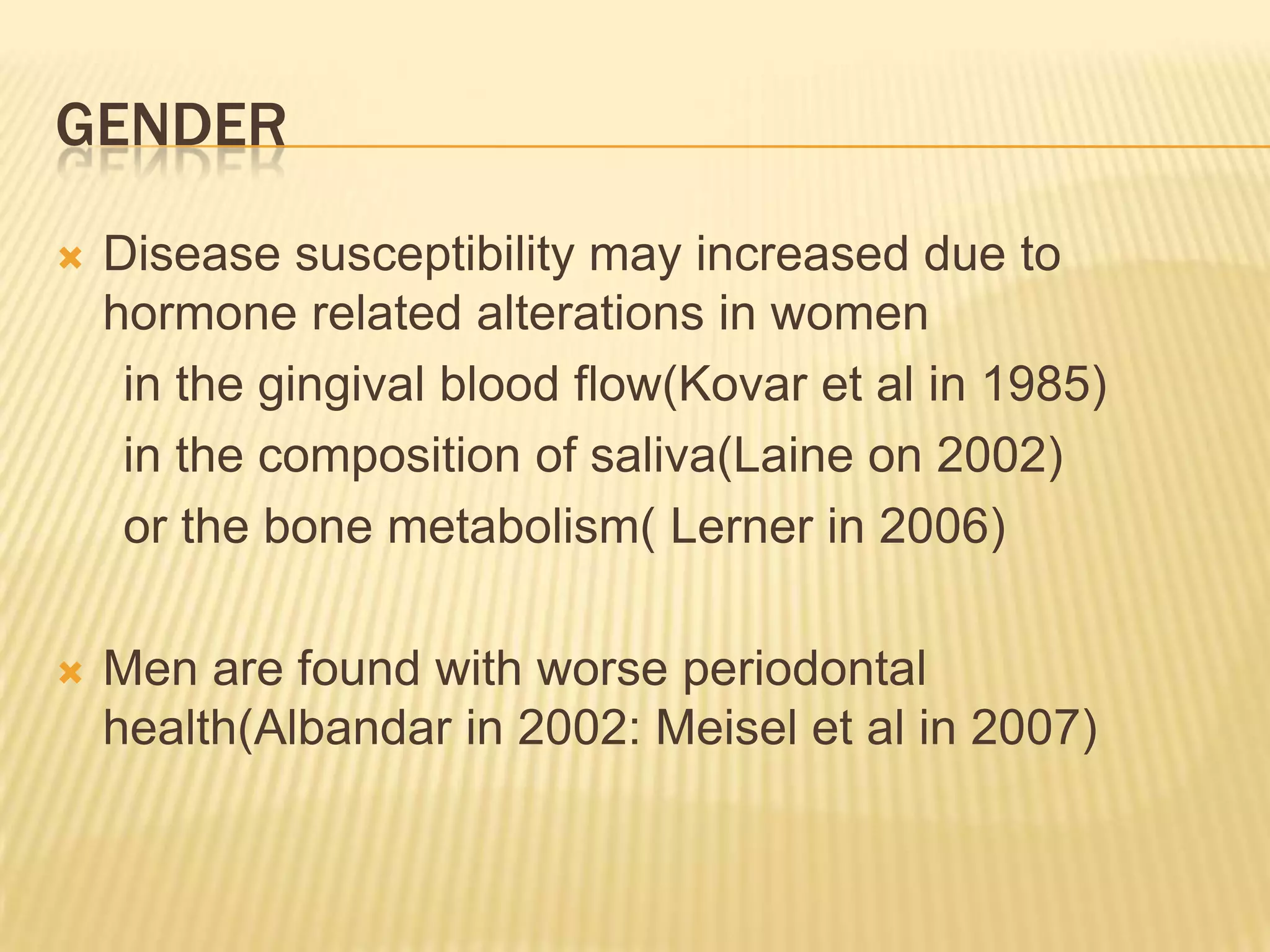 Risk factors and risk assessment of periodontal disease. | PPTX