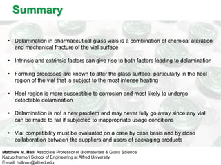 Risk factors associated with glass delamination | PPTX