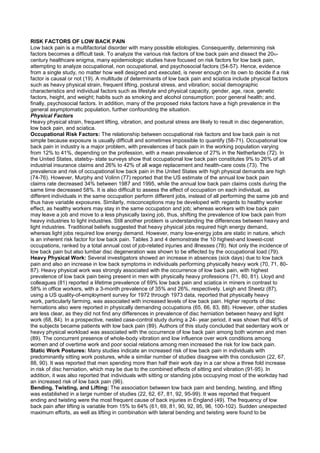 Risk factors of low back pain | DOCX | Physical Therapy | Wellness