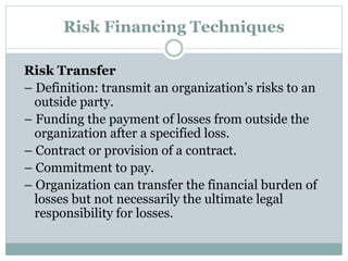 Risk financing | PPTX