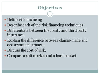 Risk financing | PPTX