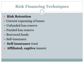 Risk financing | PPTX