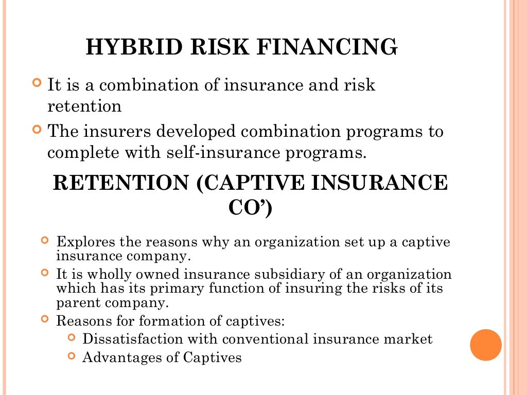 Risk financing