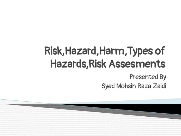 Risk,hazard,harm,types of hazards,risk assesments | PPT