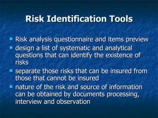 Risk identification | PPT