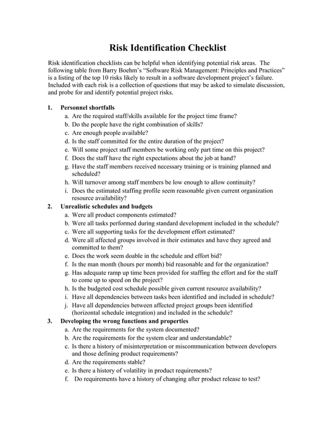 Risk Identification Checklist PDF risk-identification-checklist-pdf