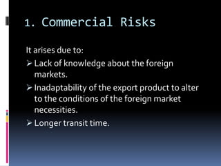 Risk in international trade by Shahnawaz | PPT