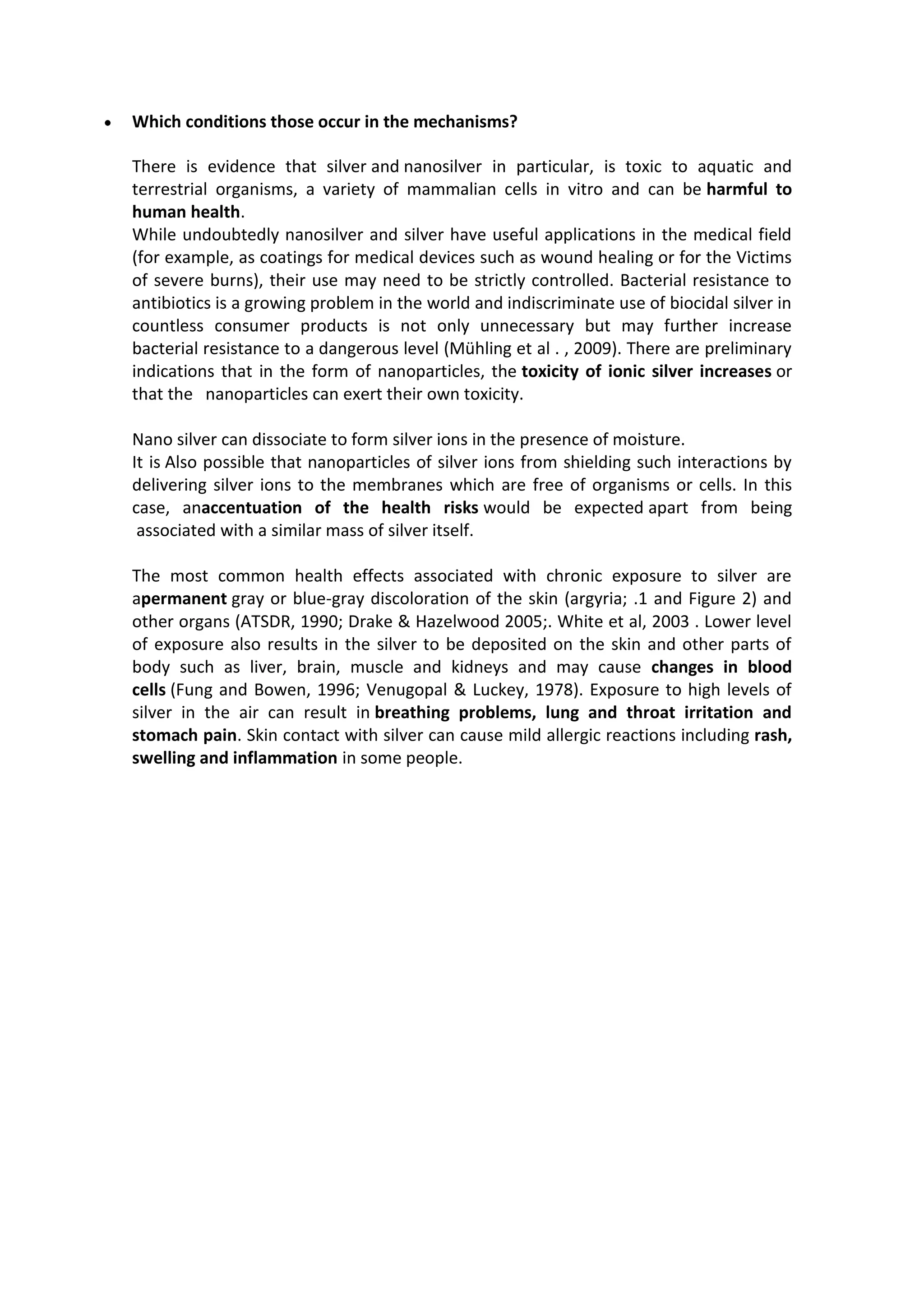 Risk in the use of silver nanoparticles on humain | DOCX