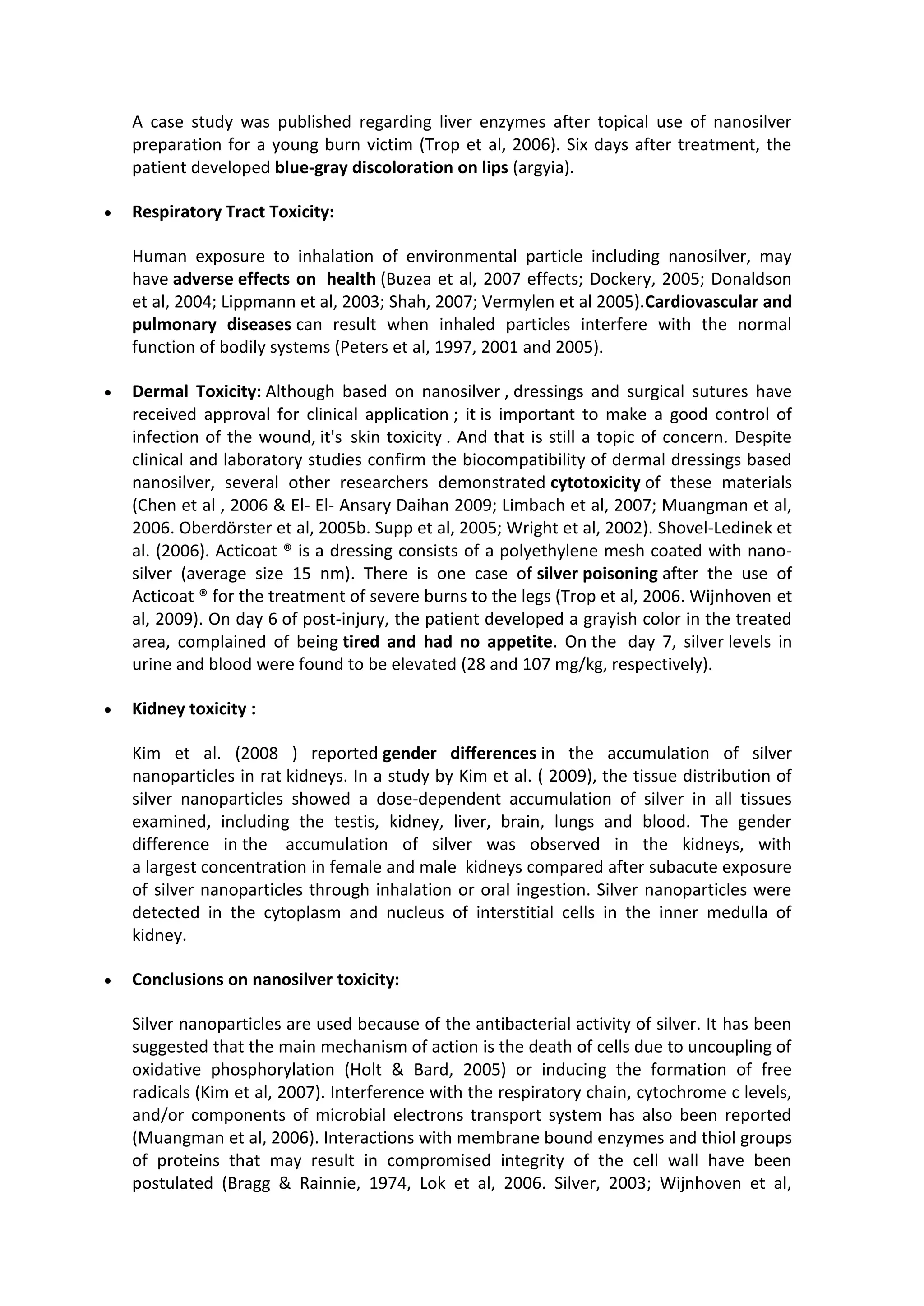 Risk in the use of silver nanoparticles on humain | DOCX