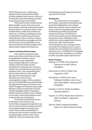 Ttinjauan Filsafat Behaviorisme | PDF